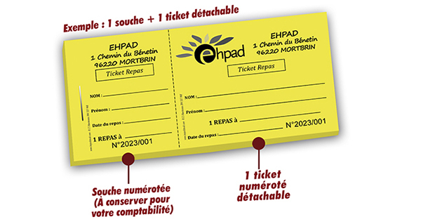 Carnet ticket repas - 60 modèles personalisés